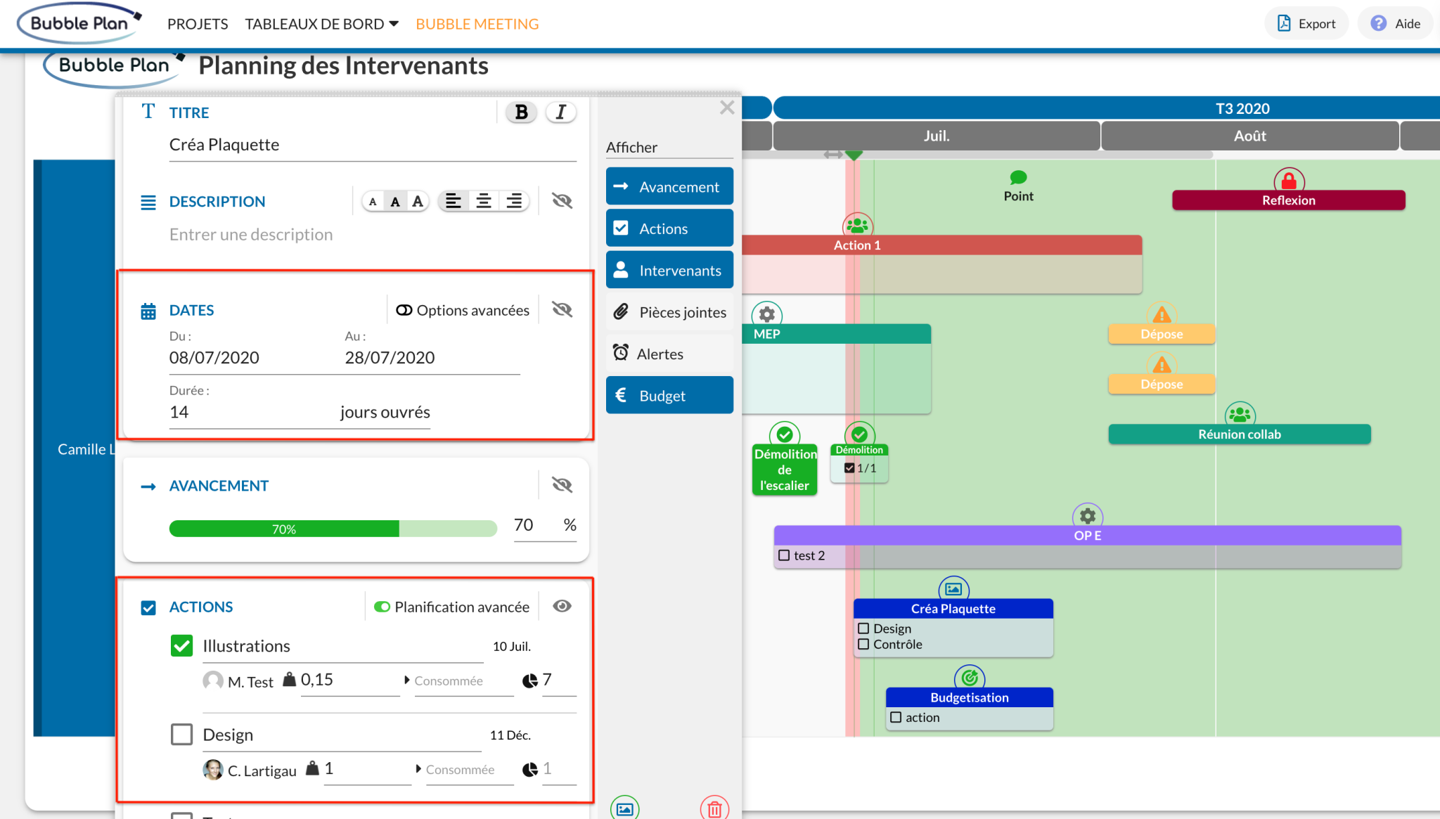 Le tableau de bord Planning des Intervenants évolue
